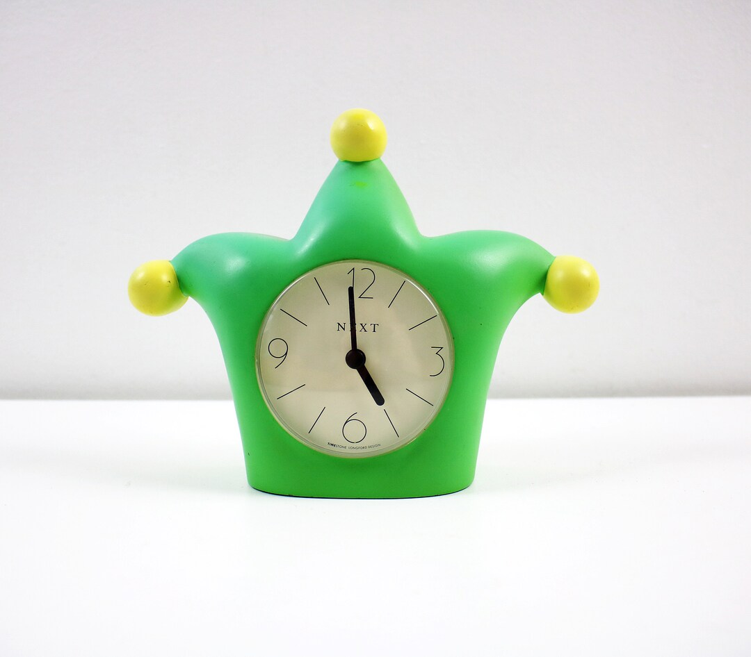 1980s 90s Memphis Post-modernist Jester Clock by Timestone Longford ...