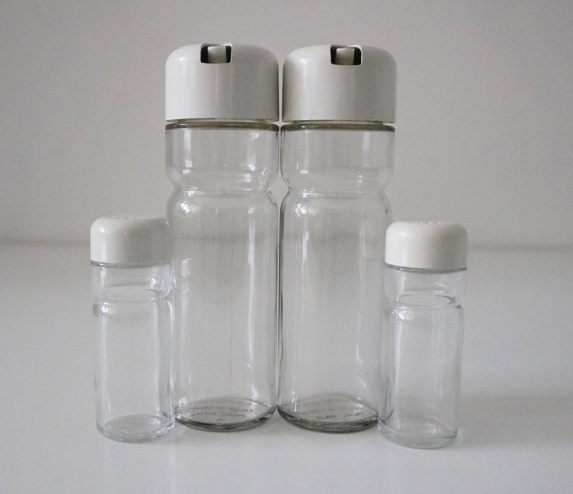 Space Age Modernist Glass and Plastic Condiment Cruet Set 5 | Etsy