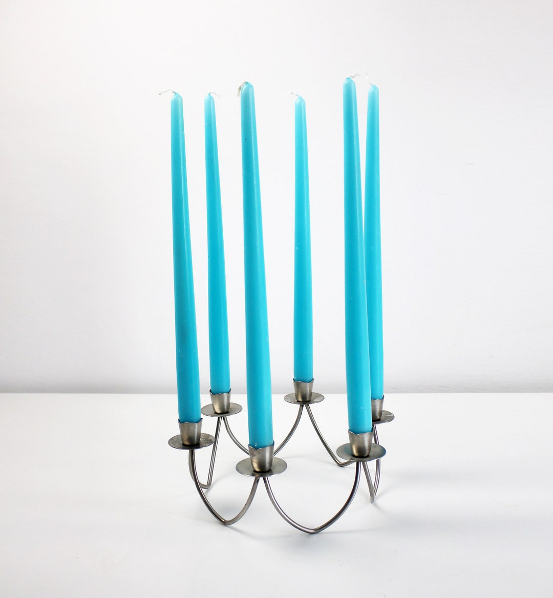 70s Modernist Stainless Steel Candelabra Candle Holder for 6 Candles - Etsy