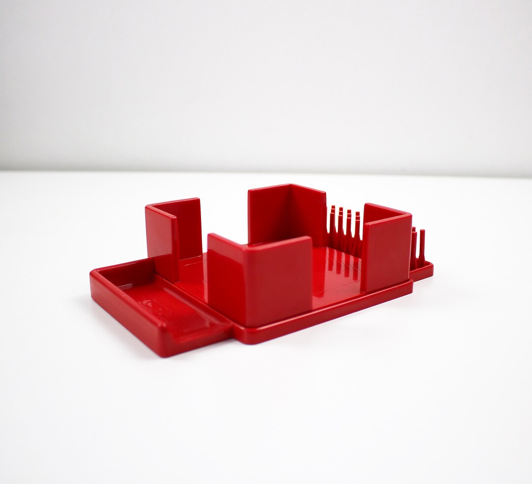 Acow Vintage Red Plastic Paper Holder / Desk Tidy - Etsy UK