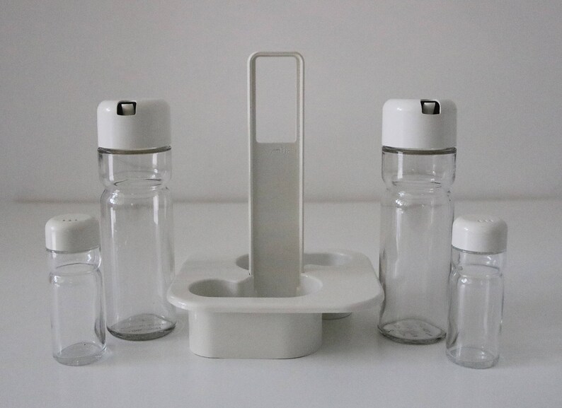 Space Age Modernist Glass and Plastic Condiment Cruet Set 5 - Etsy UK