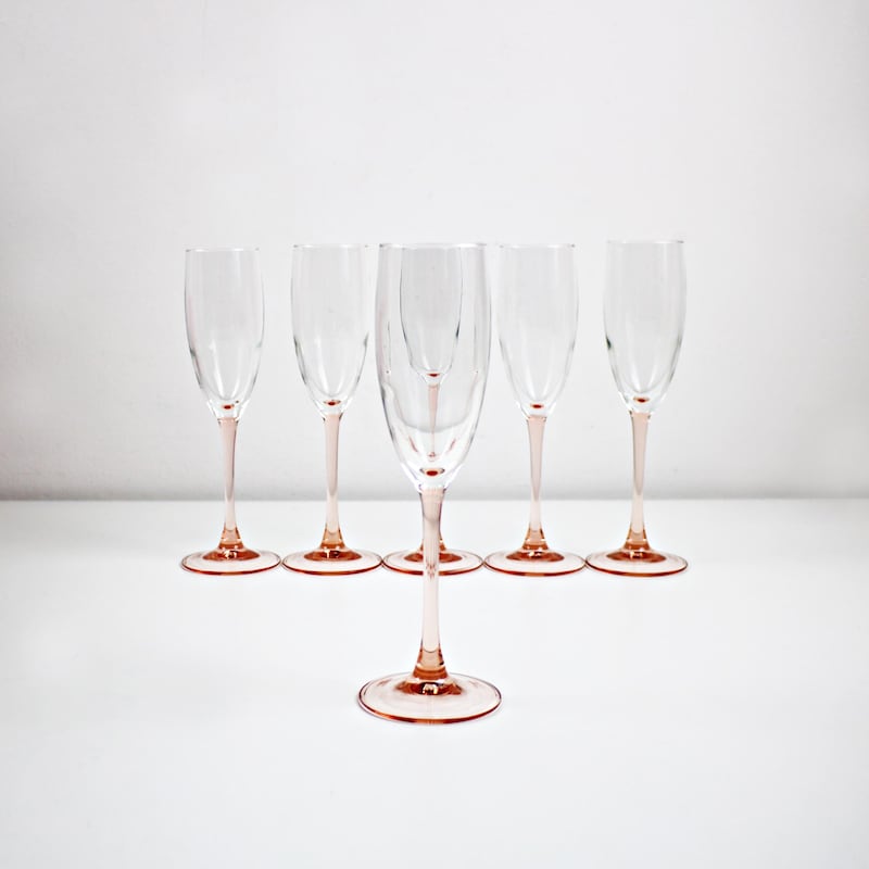 Luminarc Pink Stemmed Flute - Etsy UK