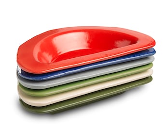 HALF PIE PLATE, Handmade Stoneware in Grey and White Glazed Finish ...