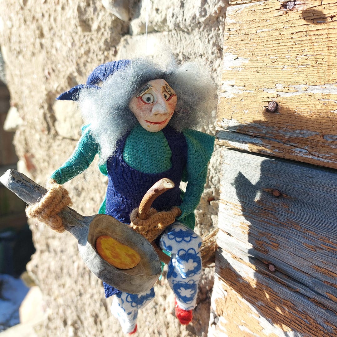 Pancake Witch - Kitchen Witch Doll - Pancake Lover - Chef Witch Hanging ...