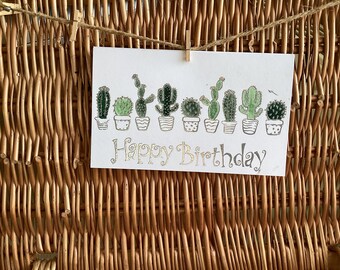 PRINTABLE Fun Potted Cacti Birthday Card Instant Download - Etsy