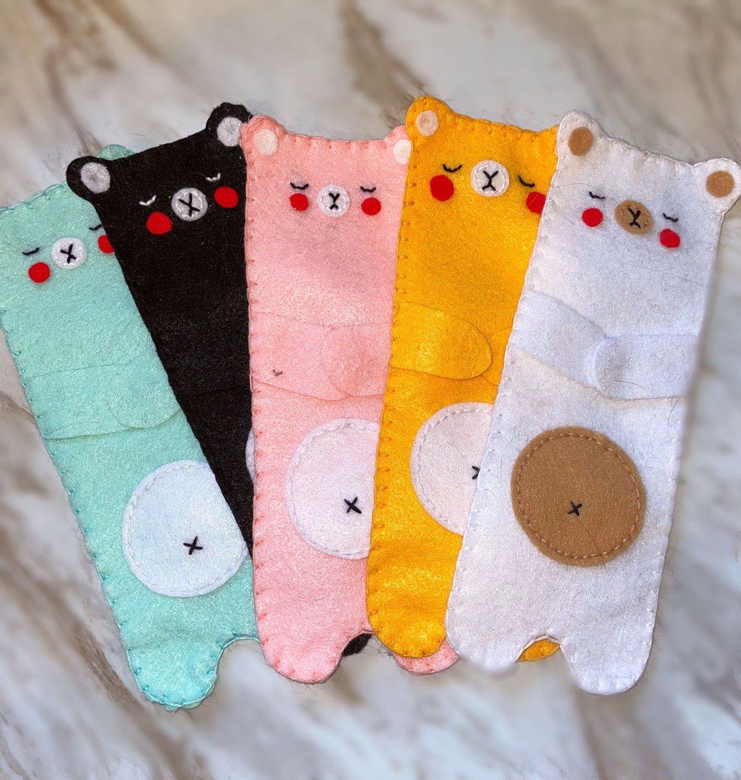 Felt Bear Bookmarks | Felt Bookmarks | Bookmarks | Felt Bear | Cute ...