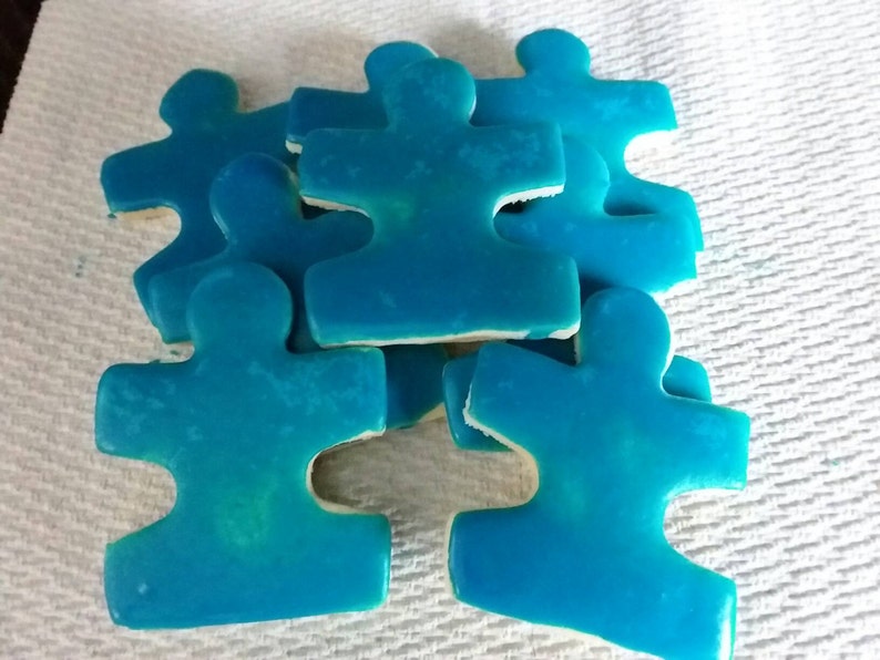 Puzzle Piece Sugar Cookies Autism Awareness Light It up - Etsy