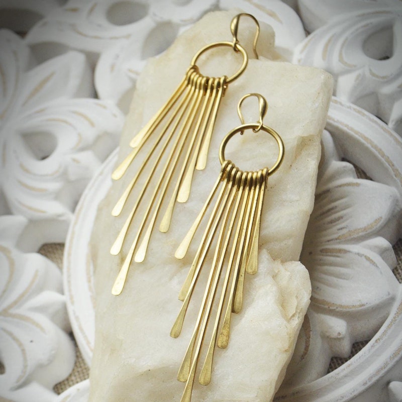 Long Fringe Earrings - Etsy
