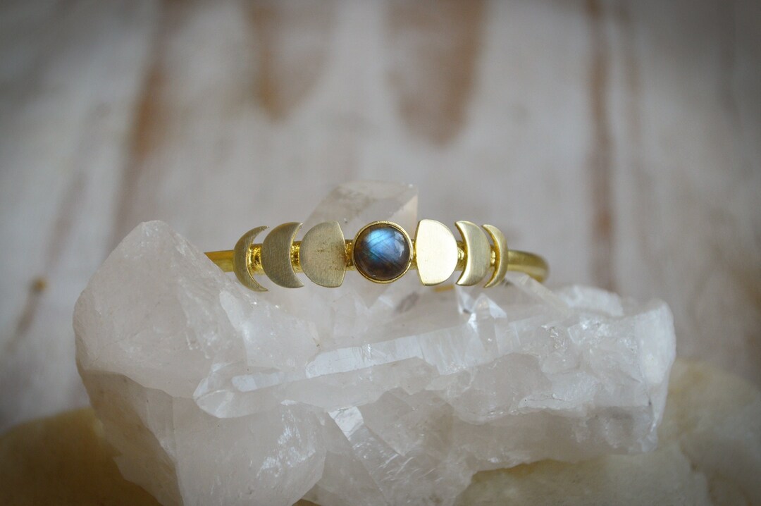 MONA* Lunar Cycle Brass Adjustable Bracelet. Celestial Moon Design With ...