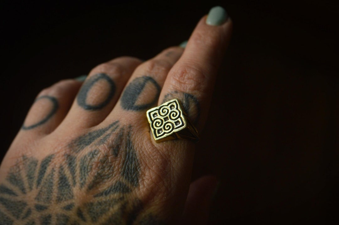 SIGILLO* Tribal Symbol Ring, Ornate Geometric. Boho Ethnic Jewellery - Etsy