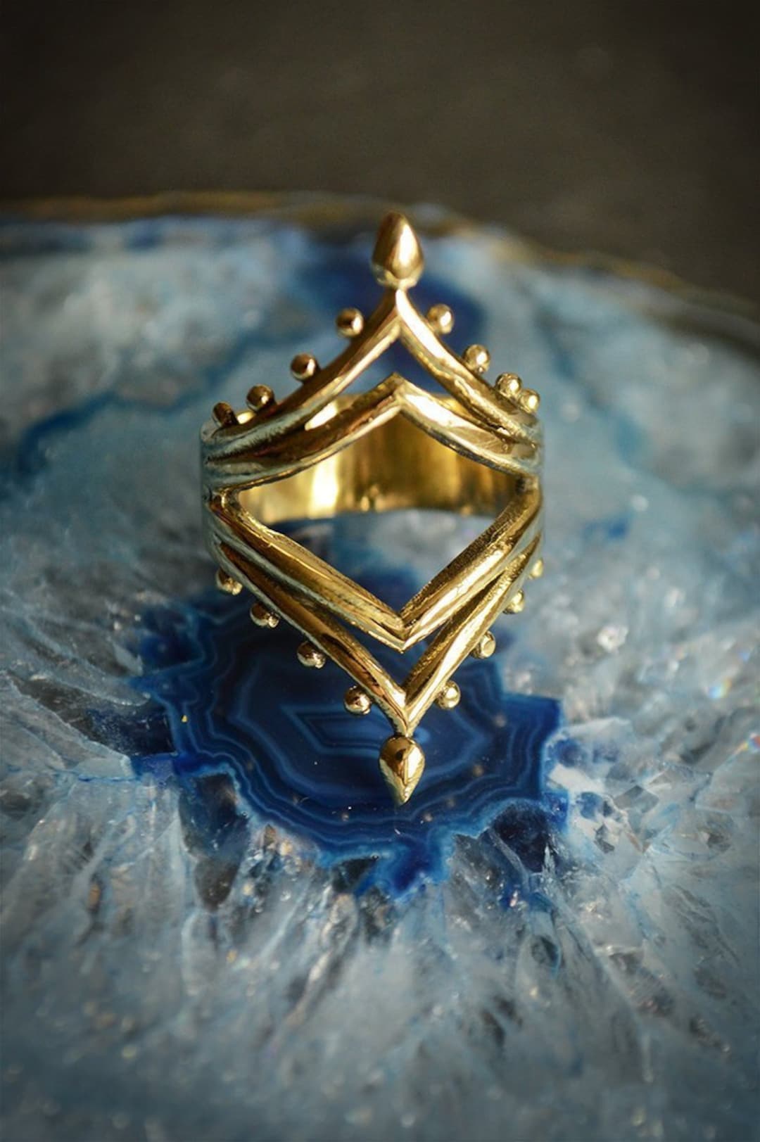 APHRODITE* Tribal Chevron Shaped Ring With Ornate Details. Indian, Boho ...