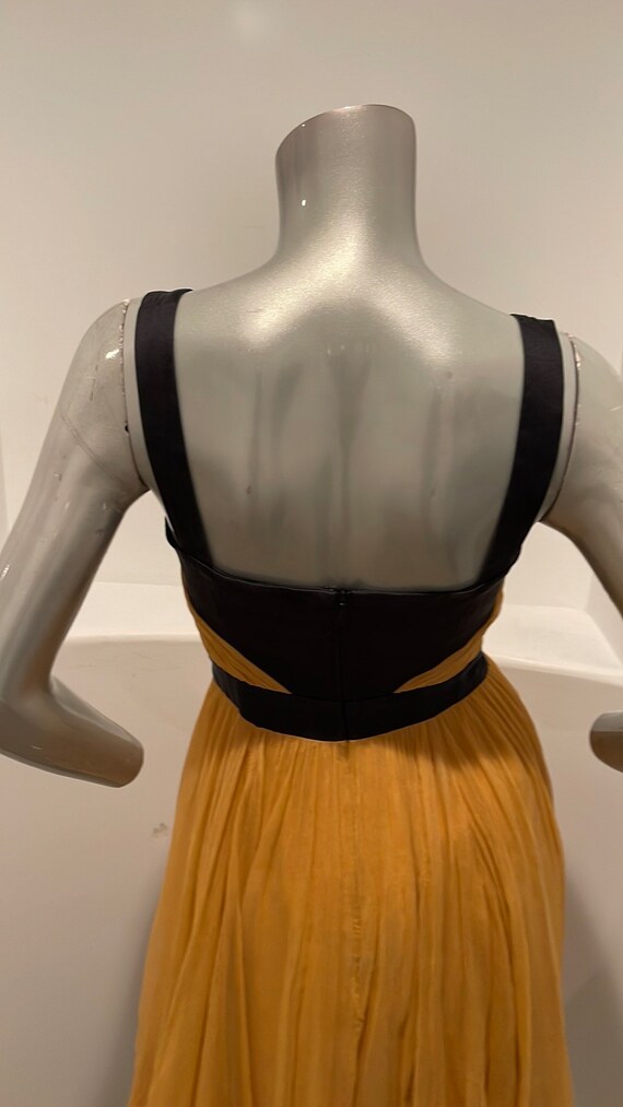 Andy The Anh Fit & Flare Chiffon Yellow/Black Dress … - Gem