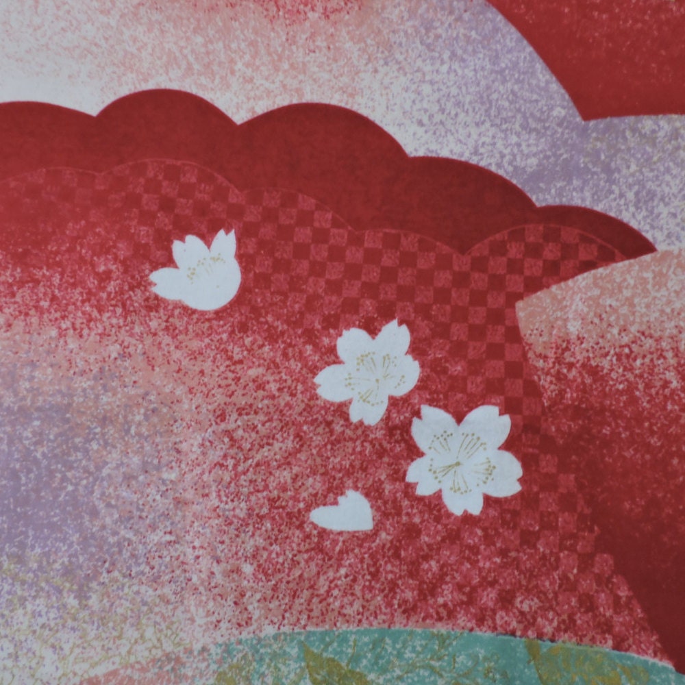 Japanese Screen Print Quilt/craft Fabric Vintage 1/2 Yd. - Etsy