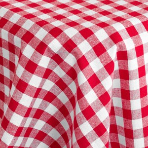 Pizzeria Chess Tablecloth – Rectangle - 100% Cotton - Red and White ...