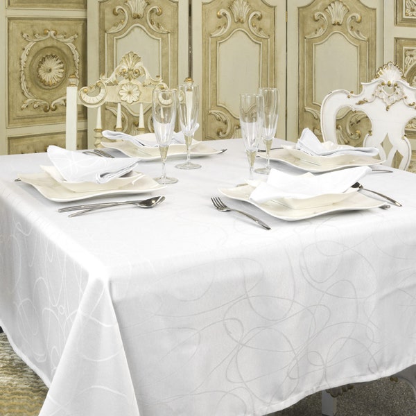 White Tablecloth - Etsy