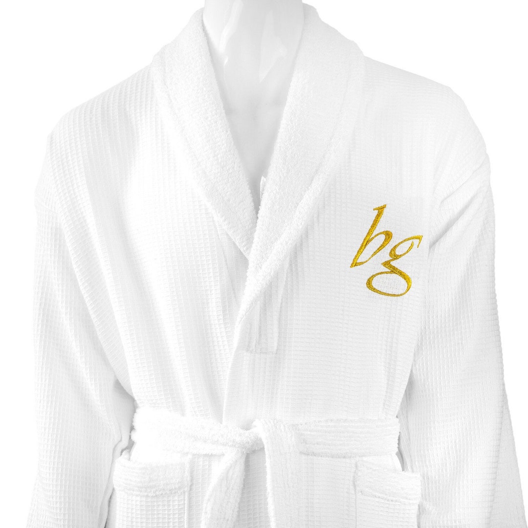 Luxury Woman Ladies Wedding Bathrobe Gold Monogram and Name ...