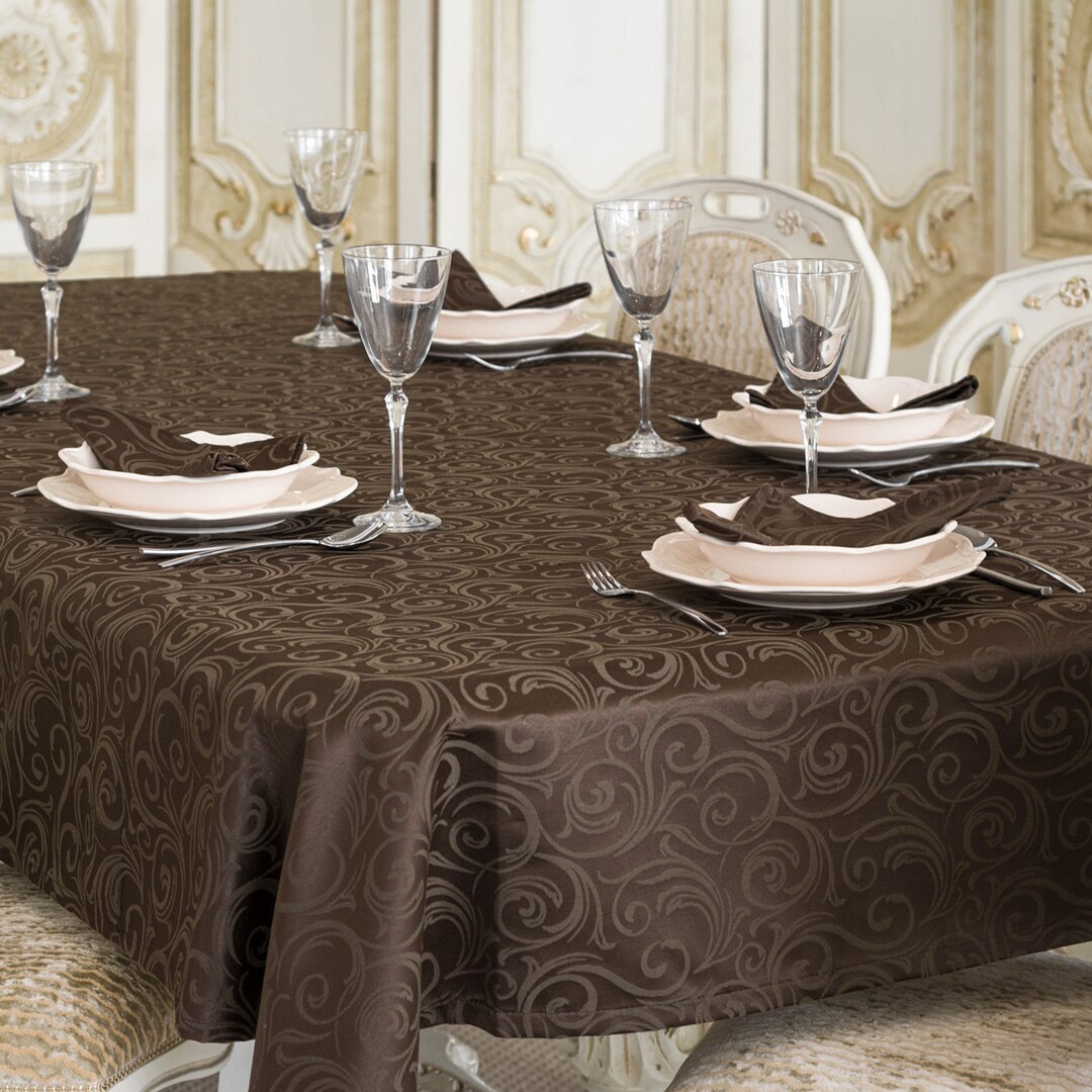 Luxury Chocolate Tablecloth Anti Stain Proof Resistant - Etsy