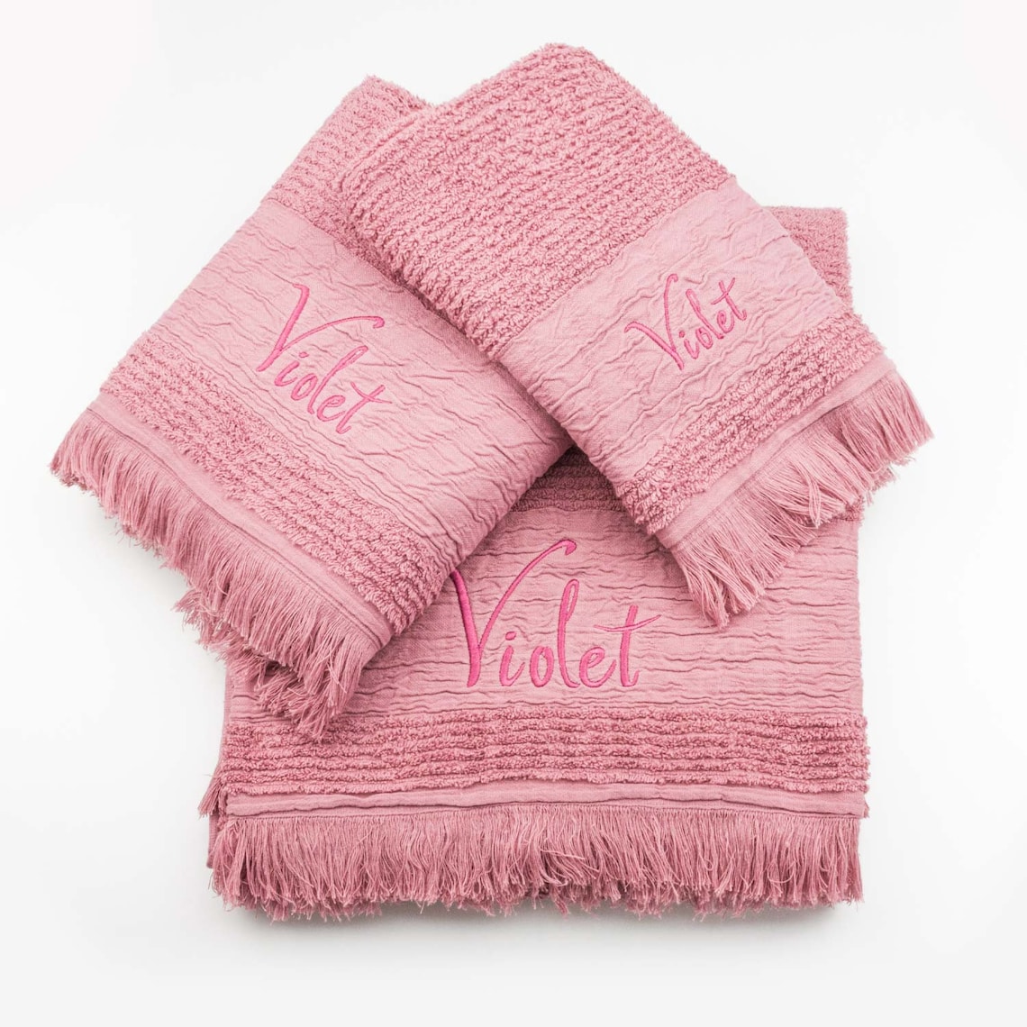 Set de serviettes de bain personnalisé 3 pièces Ref. Pure | Etsy France