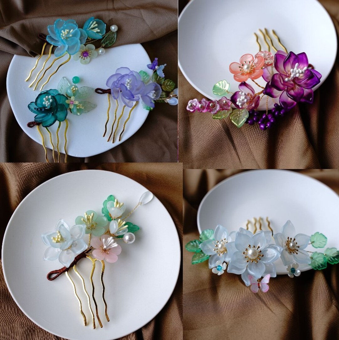 Hanfu Inspired Floral Hair Combs for Daily Wear 6 Types - Etsy