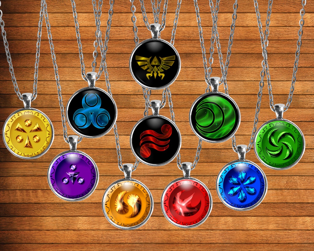 Zelda Oot Fanart Necklace Set of 10 - Goddess Symbols, Temple Medalions ...