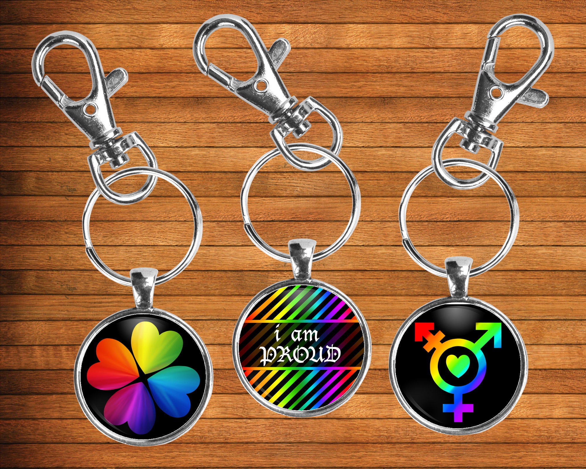 Gay Pride Keychains 3 Designs Etsy