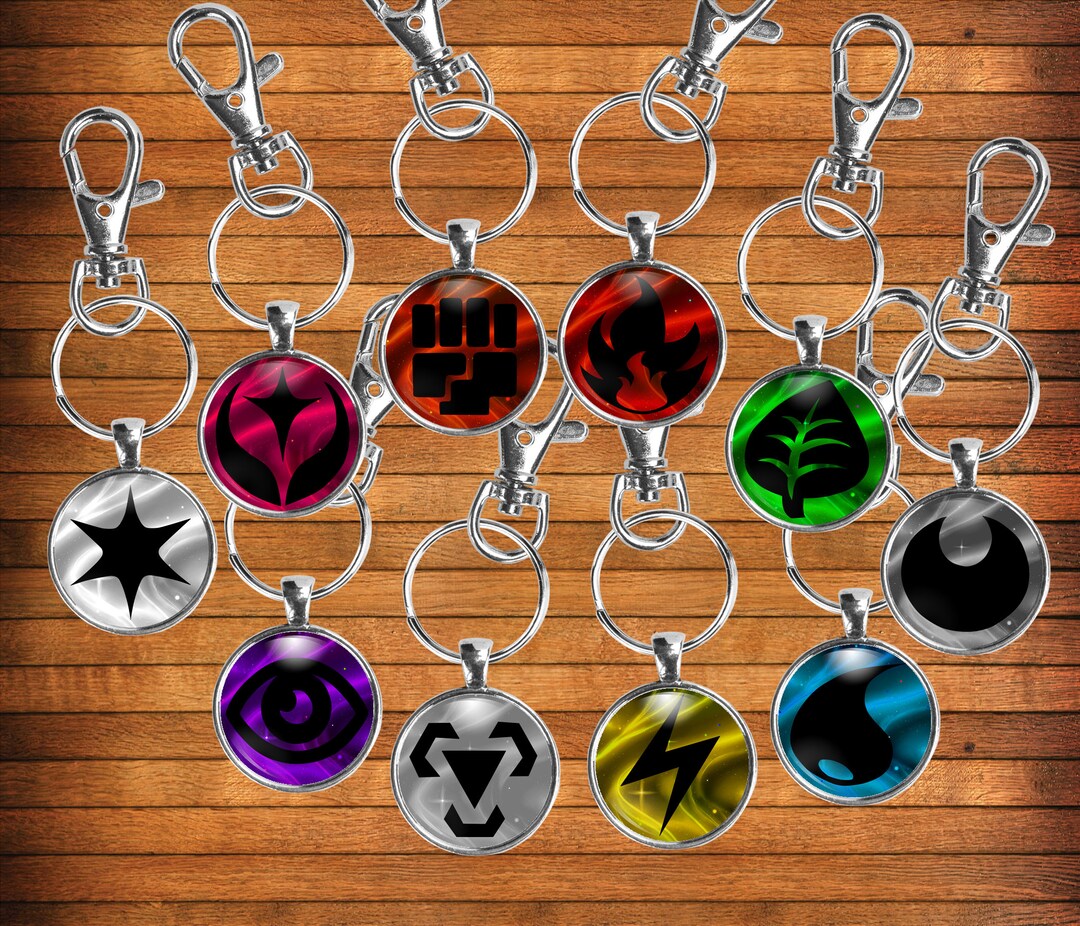 Fanart Collection Pokemon Element Symbol Set Set of 10 Keyrings - Etsy