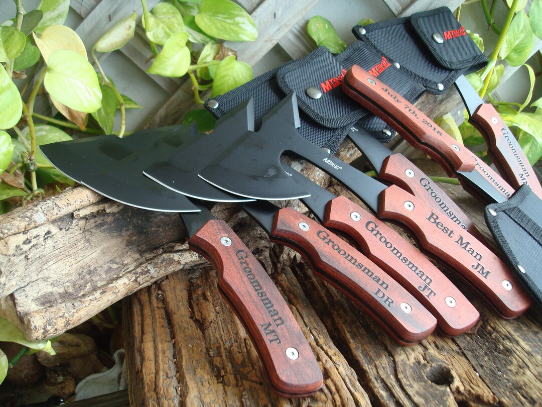 Personalized Axes, Groomsman Engraved Wooden Axes, Personalized ...
