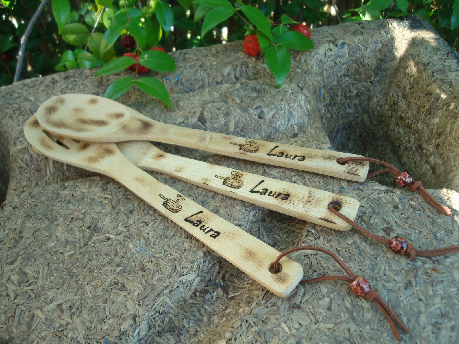 Skillet Custom Spatula Set 3 Skillet Initial Names | Etsy