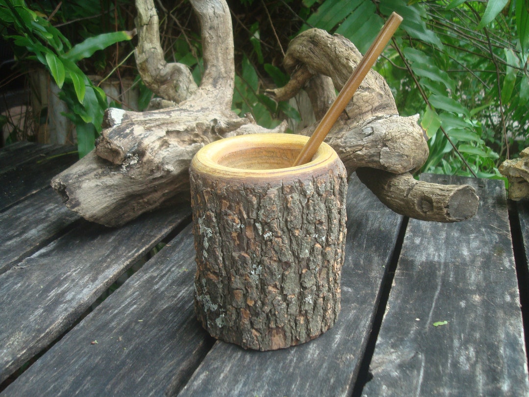 Rustic, Natural Wood Mate, Mate De Madera Algarrobo, Wooden Yerba Mate ...