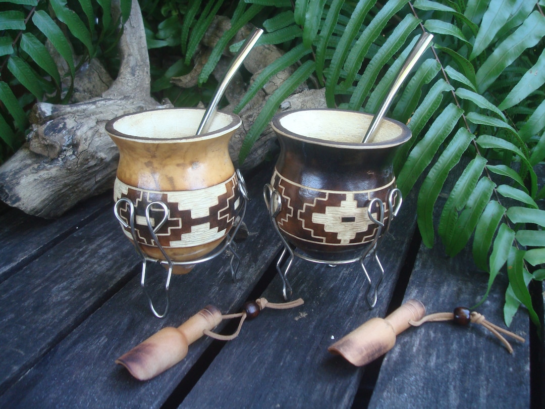 New Handmade Yerba Mate Gourd Set fine Wire Base Mate Cup-with Bombilla ...