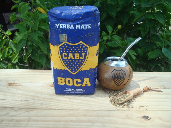 Mate Logo Boca Juniors Yerba Boca Juniors 500g Bombilla | Etsy