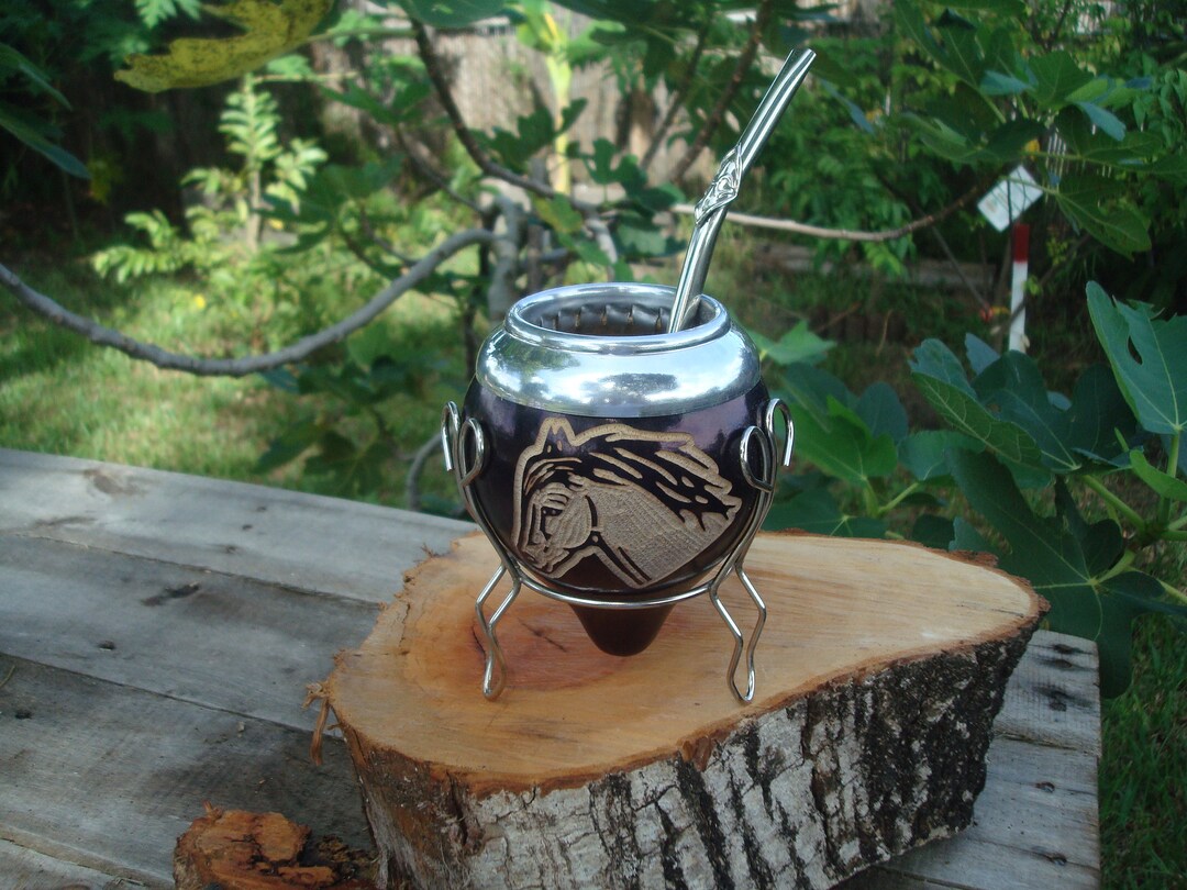 Hand Carved Pumpkin Craft Mates Whith Metal Foot Straw Tipo Estribo De ...