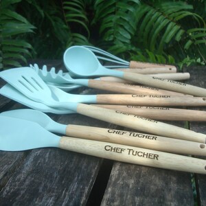 Personalized Cooking Utensils Engraved Silicone Kitchen Utensils Custom ...