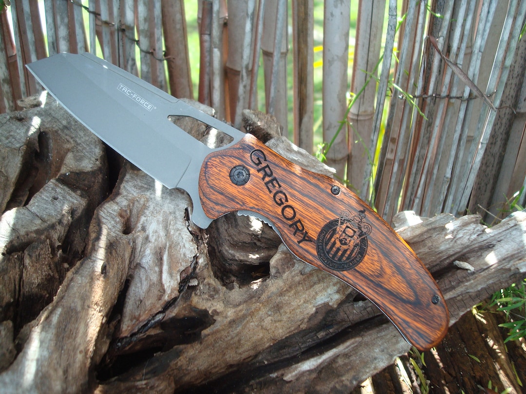 Personalized Engraved Knife, Engraved Wood With Your Company Logo ...
