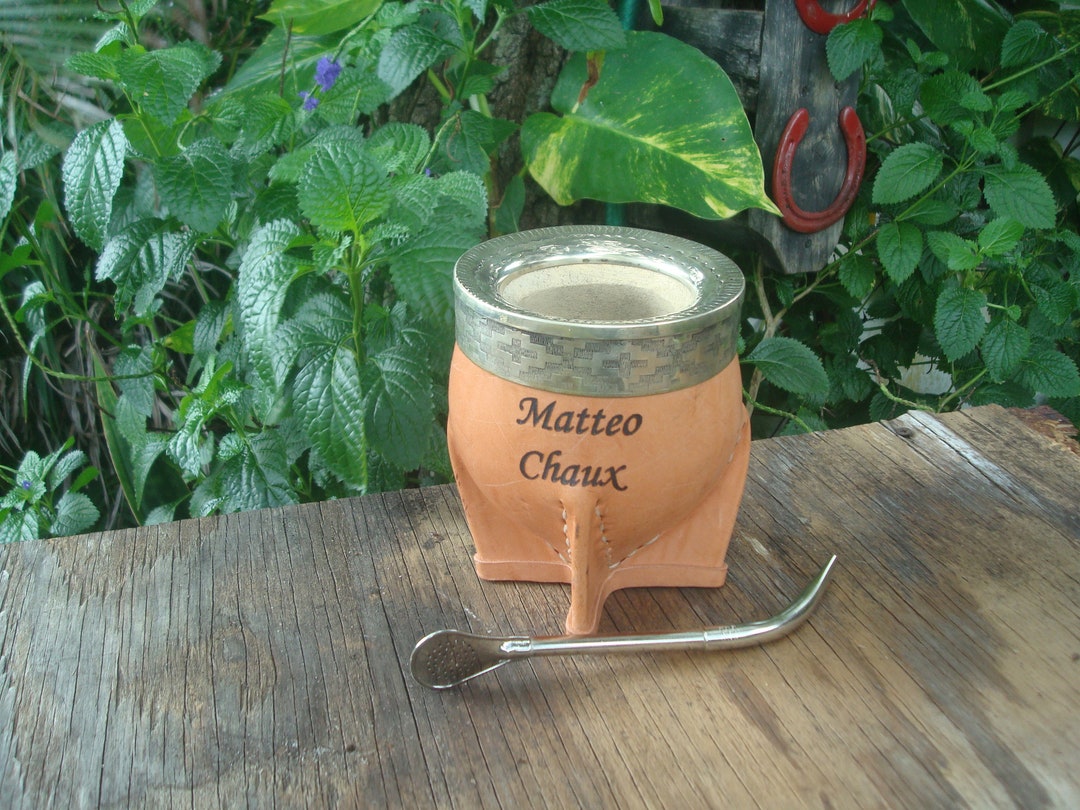 Personalized Mate IMPERIAL Leather Straw Pico De Loro Your Text or Logo ...