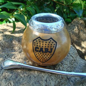 Mate Personalized Boca Juniors Logo Bombilla Your Text - Etsy