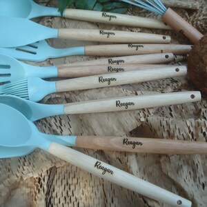 Personalized Cooking Utensils Engraved Silicone Kitchen Utensils Custom ...