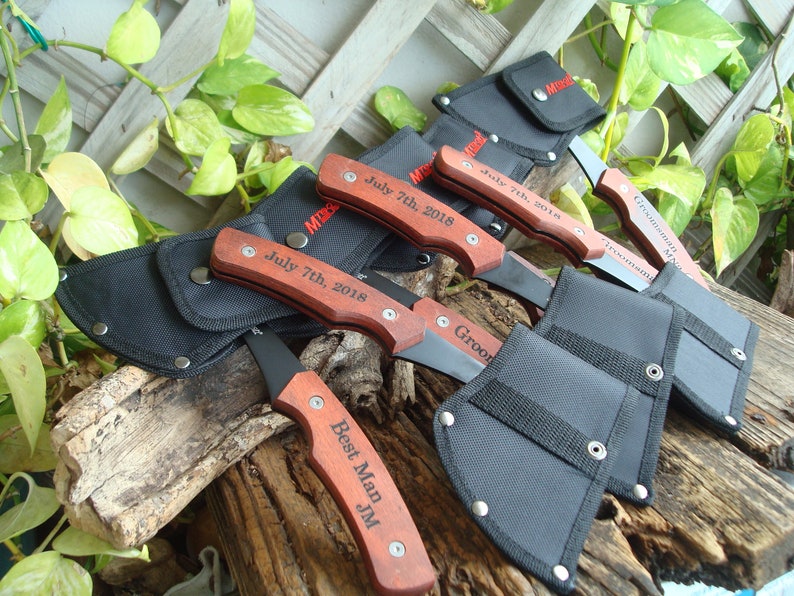 Personalized Axes Groomsman Engraved Wooden Axes | Etsy