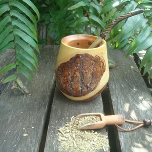 Personalized Mate algarrobo Yerba Mate Cup Bombilla Bamboo Straw Wood ...