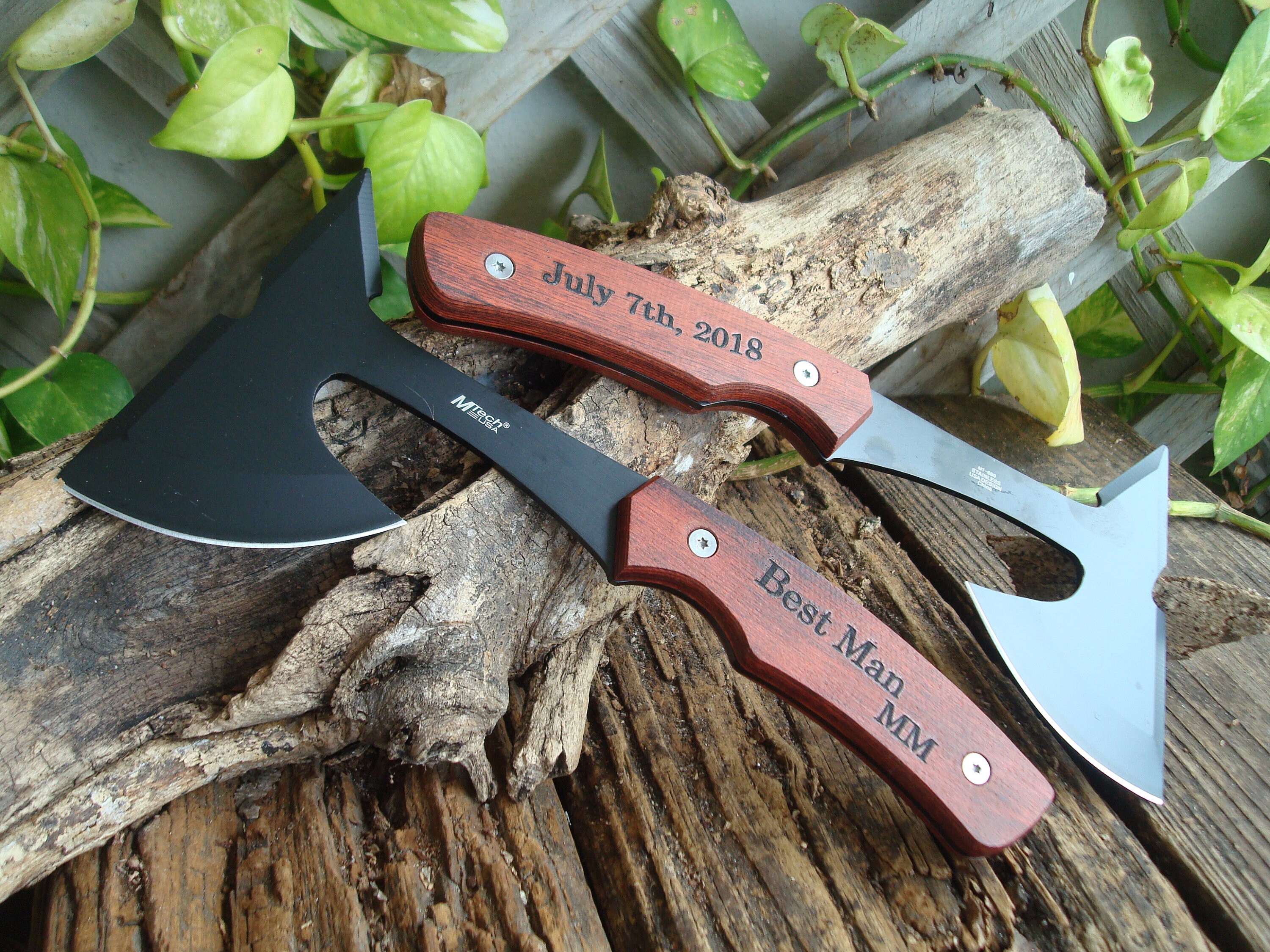 Personalized Axes Groomsman Engraved Wooden Axes | Etsy