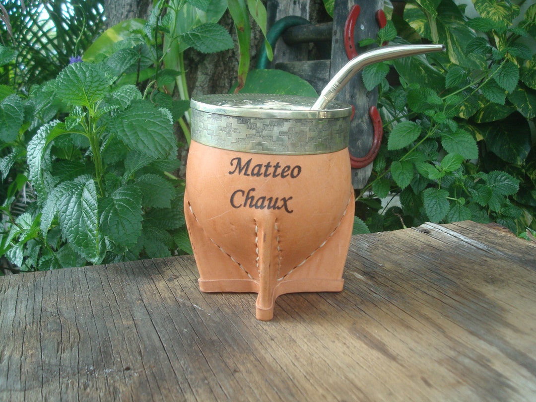Personalized Mate IMPERIAL Leather Straw Pico De Loro Your Text or Logo ...
