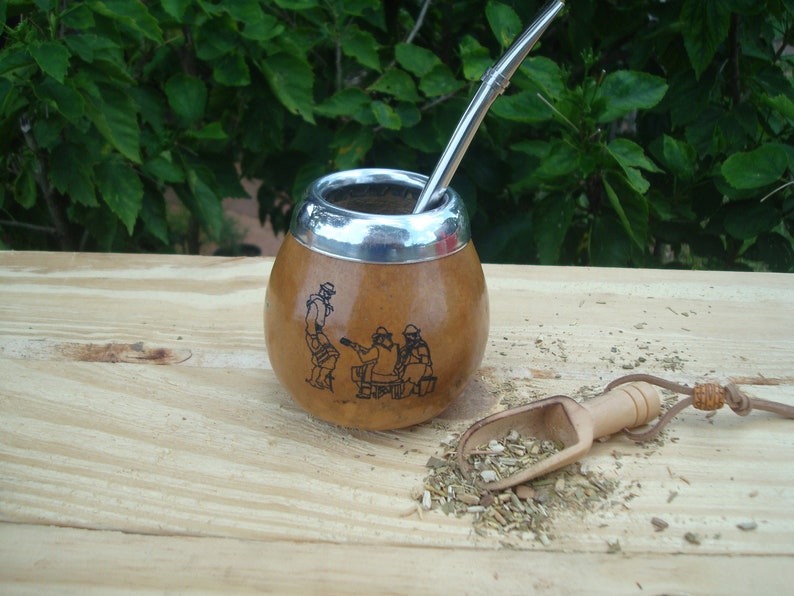 Personalized Mate Argentina Gourd Straw BONUS Spoon | Etsy