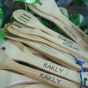 Set of 3 Personalized Kitchen Utensils, Custom Kitchen Utensils, Laser ...