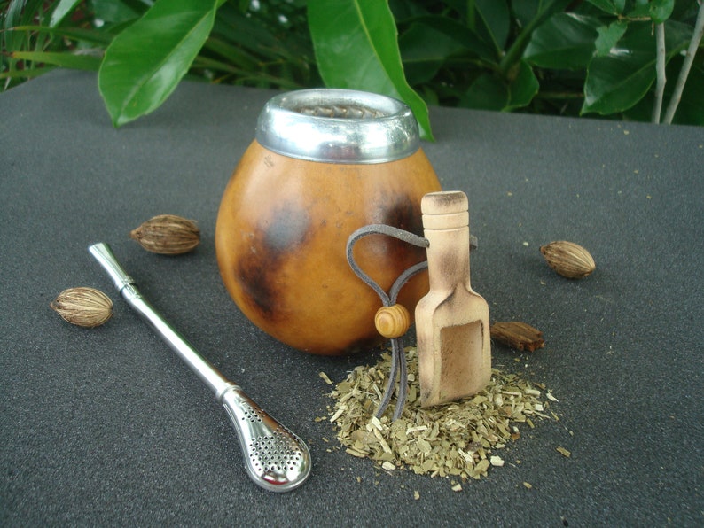 Set 3 Mate Gourd Straw Bombilla Yerba Spoon Spoon Wood - Etsy