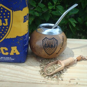 Mate Logo Boca Juniors Yerba Boca Juniors 500g Bombilla - Etsy