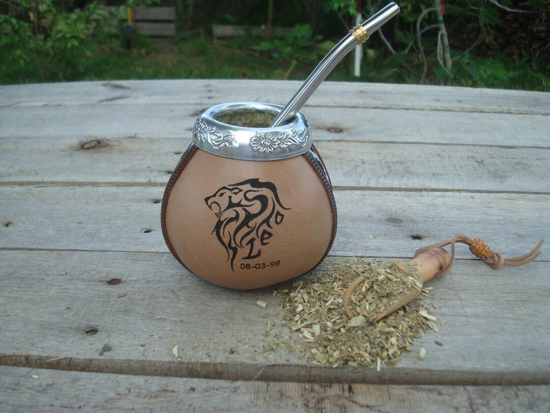 Personalized Mate Mate-gourd Leather Straw BONUS Spoon - Etsy