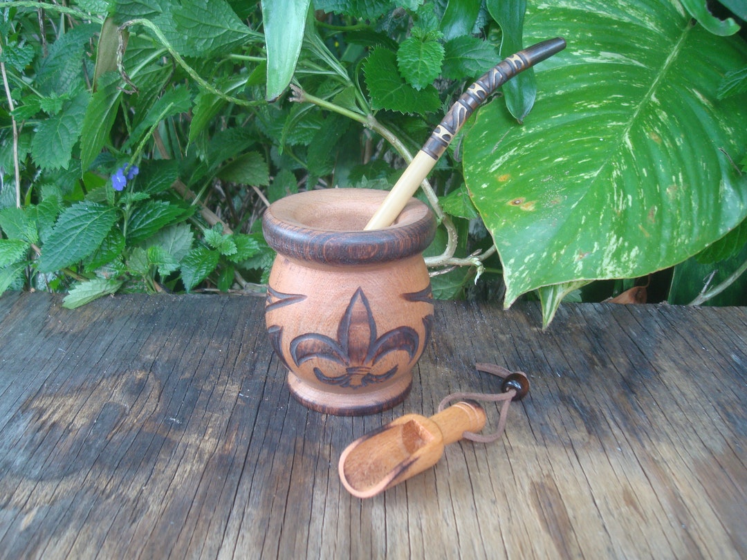 Hand Carved Wooden MATE Algarrobo Argentino Mate Custom, Wood Mate ...