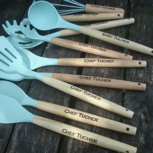 Personalized Cooking Utensils Engraved Silicone Kitchen Utensils Custom ...