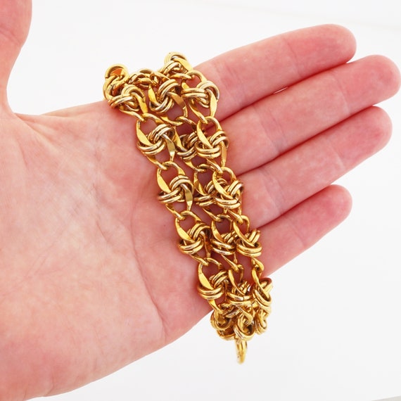Chunky Three Strand Gold Link Chain Bracelet By Anne … - Gem