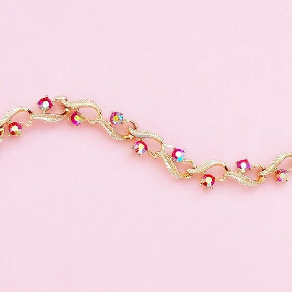 Vintage Golden Leaves and Ruby Red Aurora Borealis Cr… - Gem
